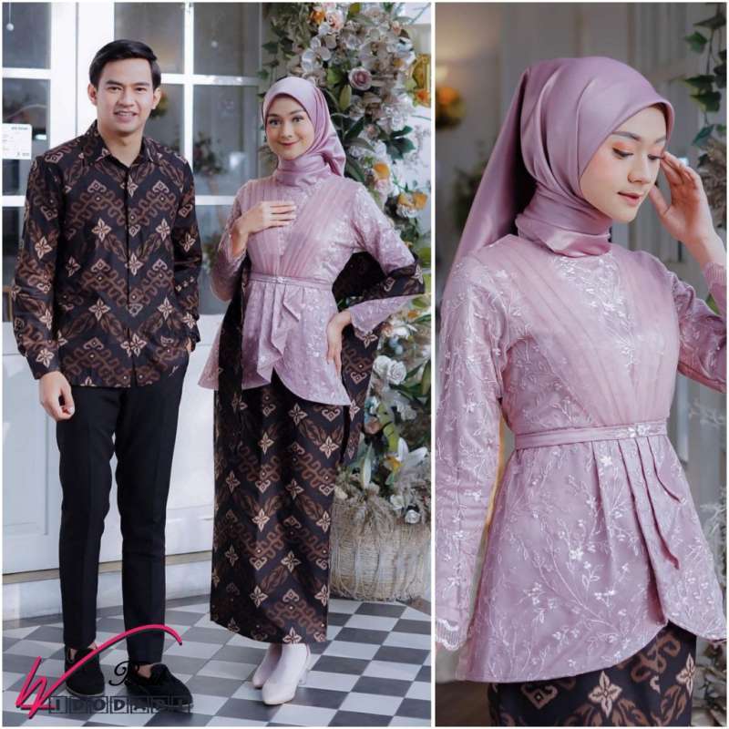 Promo Batik Couple Kebaya Modern Kebaya Tunangan Lamaran Baju Wisuda Batik Brukat Terbaru Set ...
