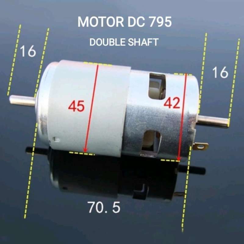Promo Motor DC 795 DOUBLE SHAFT HIGH SPEED Ball bearing Dinamo 12V 24V ...