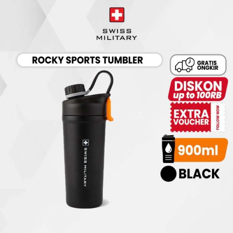 Promo (Swiss Military) Rocky Sports Tumbler 900Ml Black Diskon 13% di Seller ADK Supplies Shop ...
