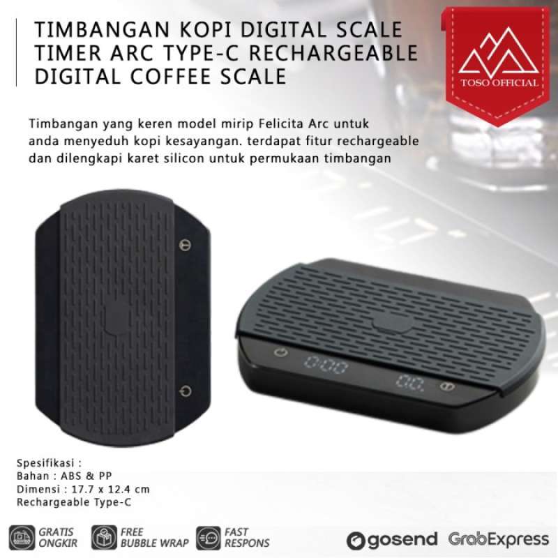 Promo TIMBANGAN KOPI DIGITAL SCALE TIMER ARC TYPE-C RECHARGEABLE - KF02 Diskon 28% di Seller ...