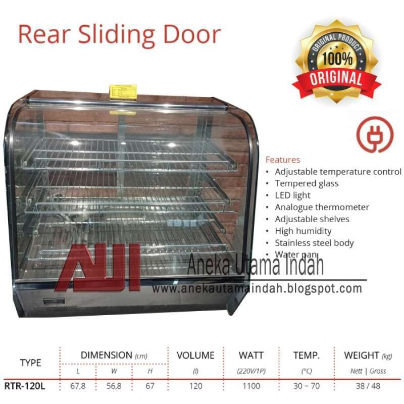 Promo Getra Showcase Food Warmer Getra Rtr-120L Pemanas Kue Diskon 23% ...