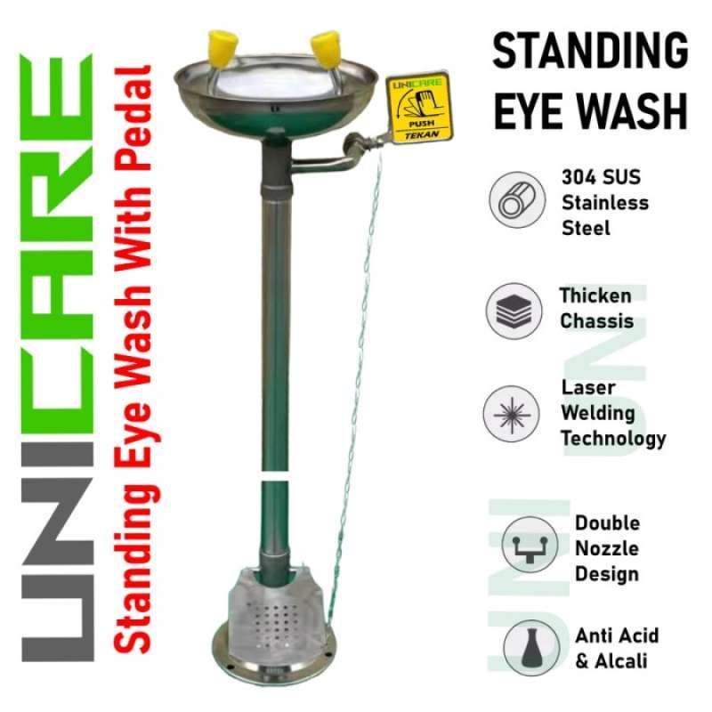 Promo Emergency Standing Eyewash Station, Pedestal Mounted, Stand Eye ...
