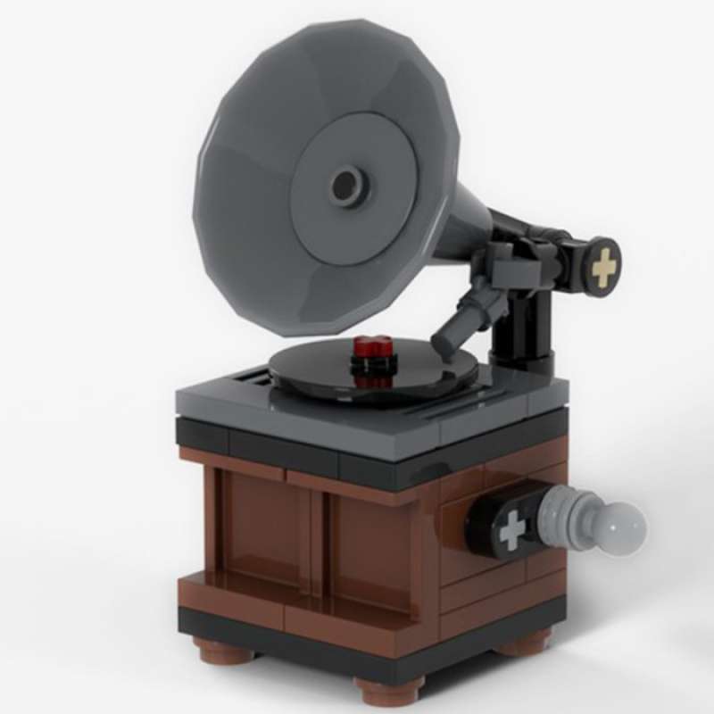 Promo Antique Gramophone Phonograph Acetate Black Disc Player MOC Idea ...