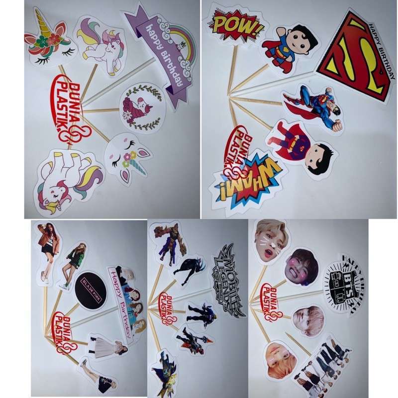 Jual Toper New Tusukan Hias Aksesoris Kue Cake Topper Idol Bts ...