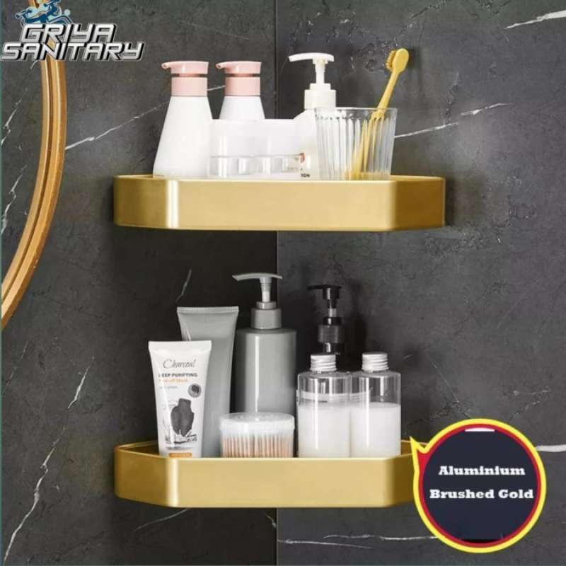 Promo Rak Shampoo / Rak Sabun / Rak Sabun Sudut Toilet Kamar Mandi Gold ...