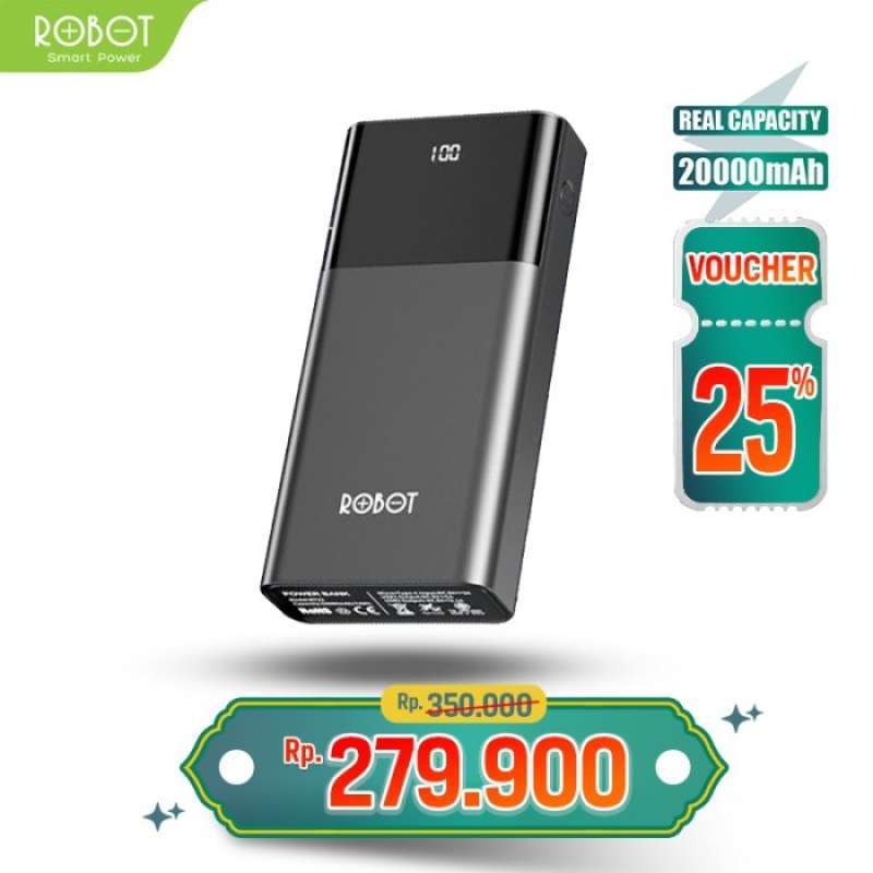 Jual Powerbank Robot 20000mah Rt22 Dual Port Input & Output Original ...