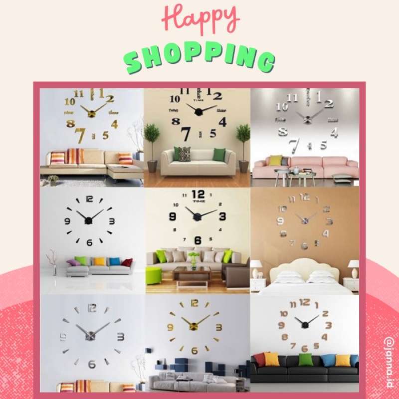 Promo JAM DINDING TEMPEL / JAM DINDING ANALOG 3D GIANT MODERN CLOCK 3 ...
