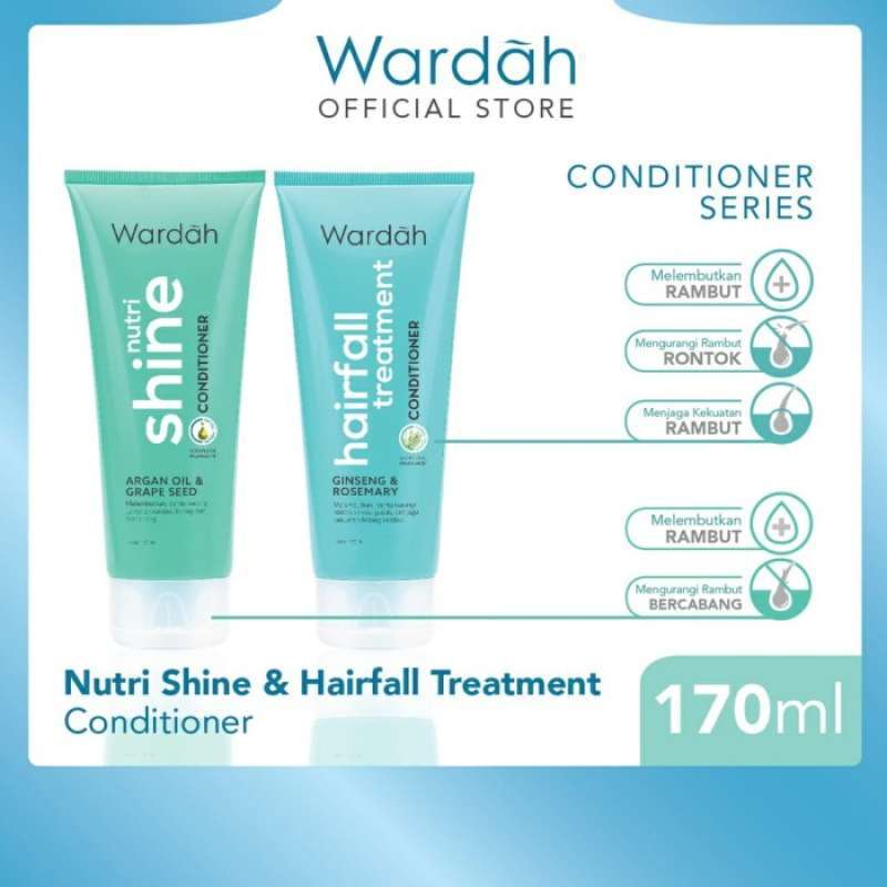Jual Wardah 170 Ml Shampoo Dan Conditioner Nutri Shine Hair Fall ...