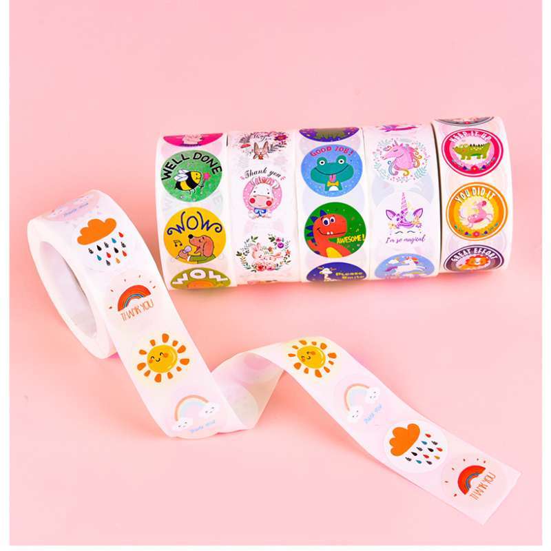 Jual Stiker Reward Isi 500 Pcs Roll Bulat Anak Ucapan Motivasi Animal ...