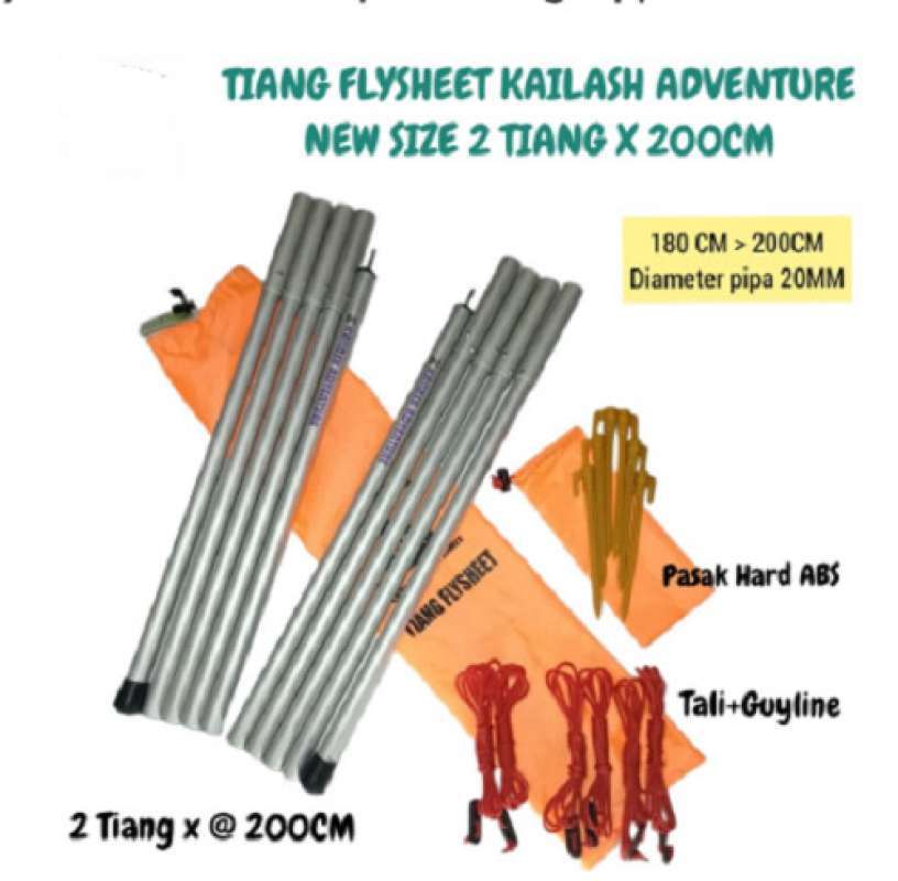 Jual tiang frame flysheet aluminium standard 2x200 cm-detail pada ...