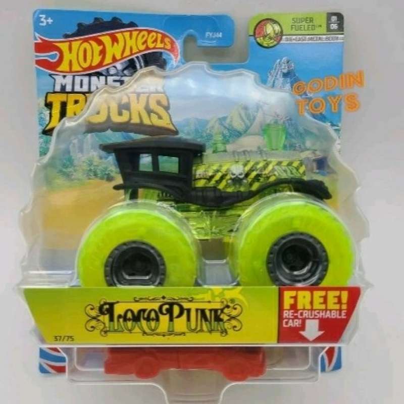 Jual Monster Trucks Loco Punk Neon Tire Diecast Hot Wheels Truck Di ...