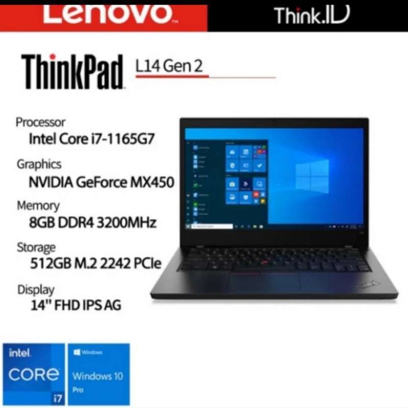 Jual Lenovo Thinkpad L14 G2 5900 I7 1165g7-8gb-512gb-mx450-win10p Di Seller Macronic Online ...