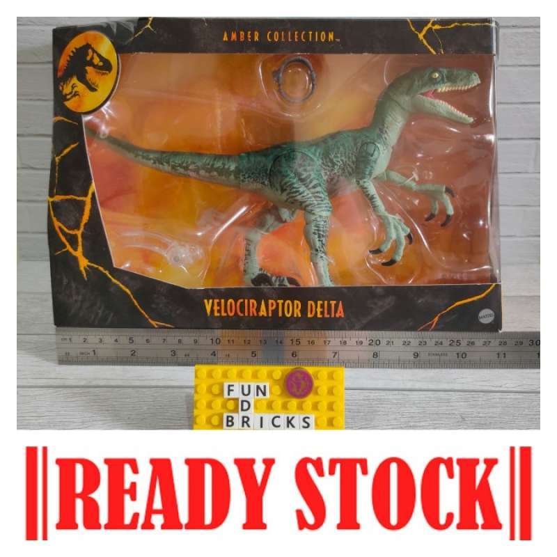 Promo Mattel Jurrasic World Amber Collection Velociraptor Delta Diskon ...