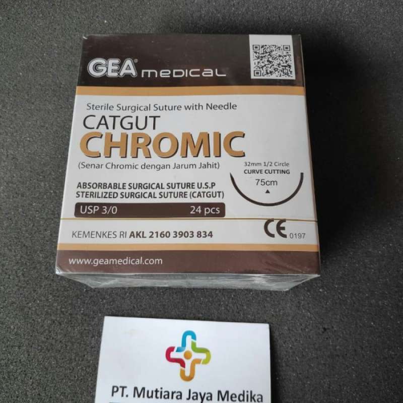 Promo Catgut Chromic Usp 3/0 Gea Benang Sterile Surgical Suture With ...