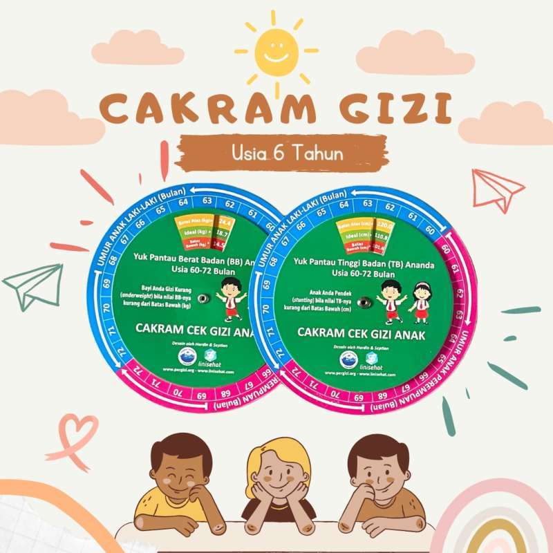 Jual Cakram Gizi Usia 6 Tahun Alat Pengukur Status Gizi dan Kesehatan ...