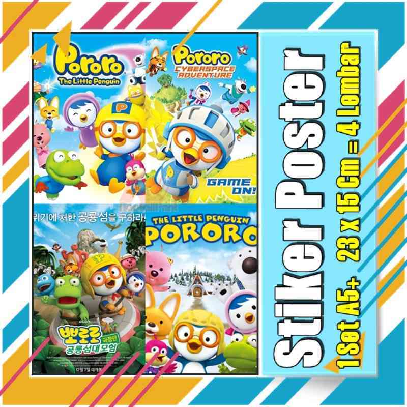 Jual Poster + Stiker Pow Patrol Pororo smurfs Incredibles Bolt A5 ...