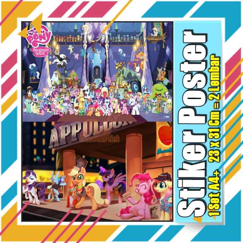 Jual Poster + Stiker My Little Pony A4 + Animasi Kartun Acara Tv Kertas ...