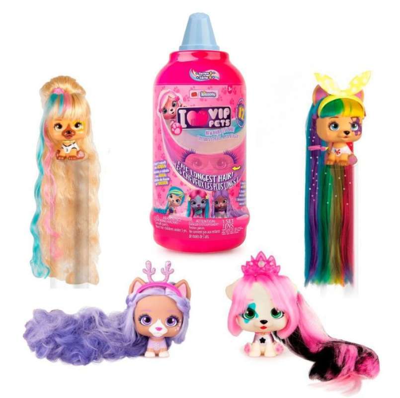 Promo i love vip pets series 1 mousse bottle surprise hair reveal doll ...