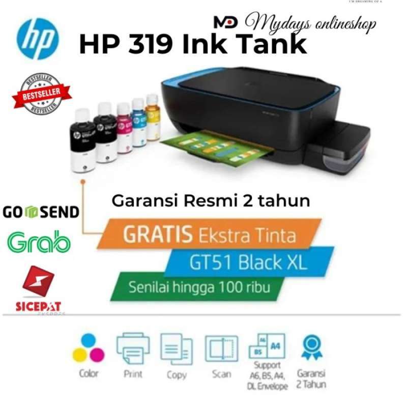 Jual HP Ink Tank 319 All In One Printer (Print, Scan, Copy) - RESMI di ...