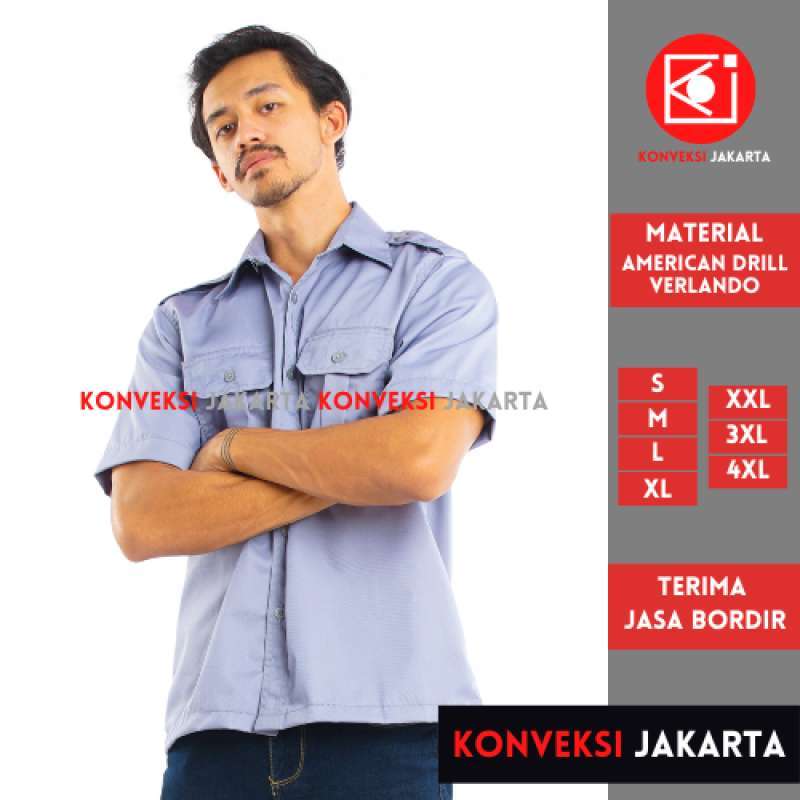 Jual Baju Kemeja PDL LenganA Pendek Pria - Seragam Pakaian Kerja ...