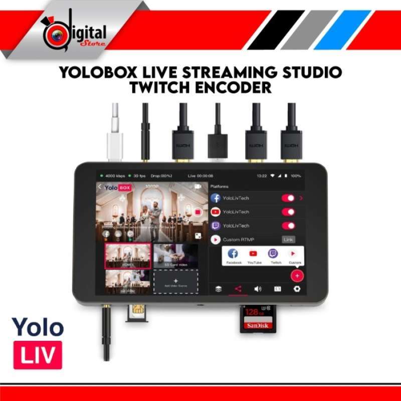 Promo Yololiv Yolobox Portable Multi-Camera Live Streaming Device ...