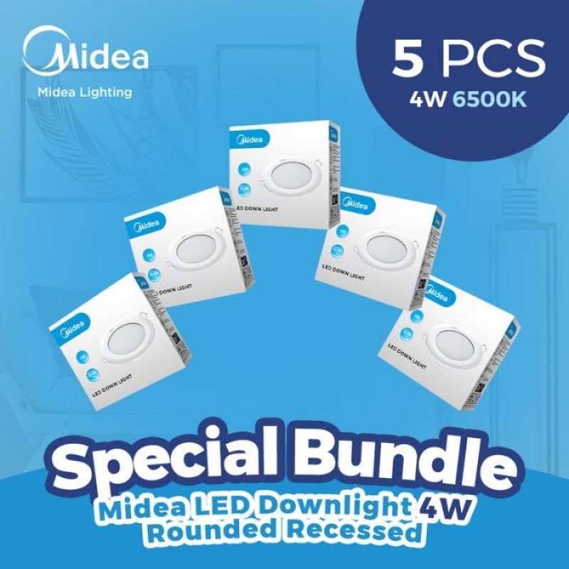Promo Midea Bundle Lampu Led Downlight Inbow 04 Watt 6500k Putih - Isi ...