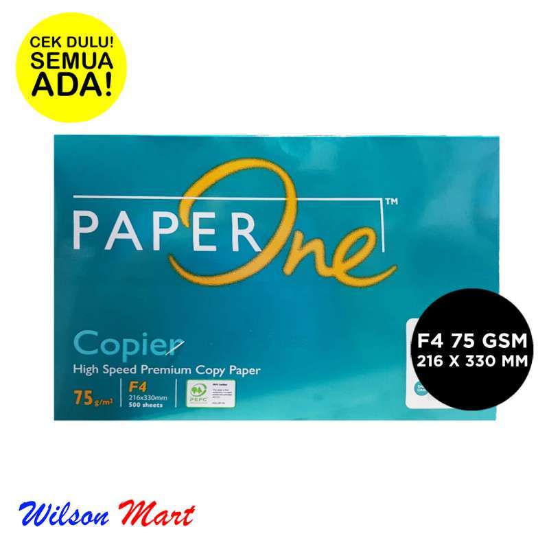 Jual KERTAS HVS F4 PAPERONE COPIER 75 GSM 1 RIM 500 SHEETS LEMBAR 216 X 330 MM PAPER ONE di ...