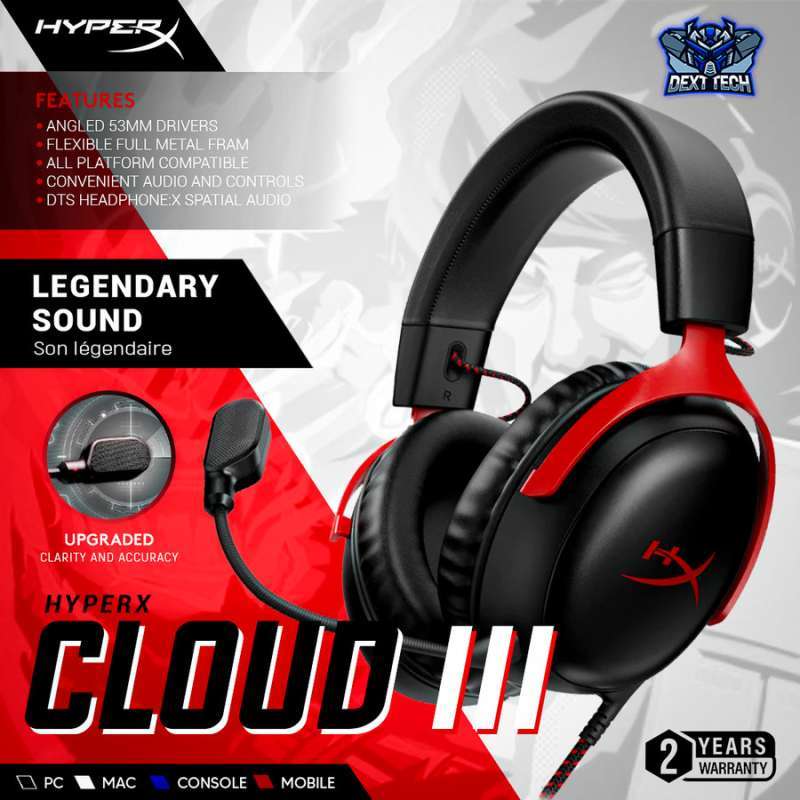 Jual Hyperx Cloud Iii / Cloud 3 Wired 7.1 Surround Dts X Gaming Headset ...