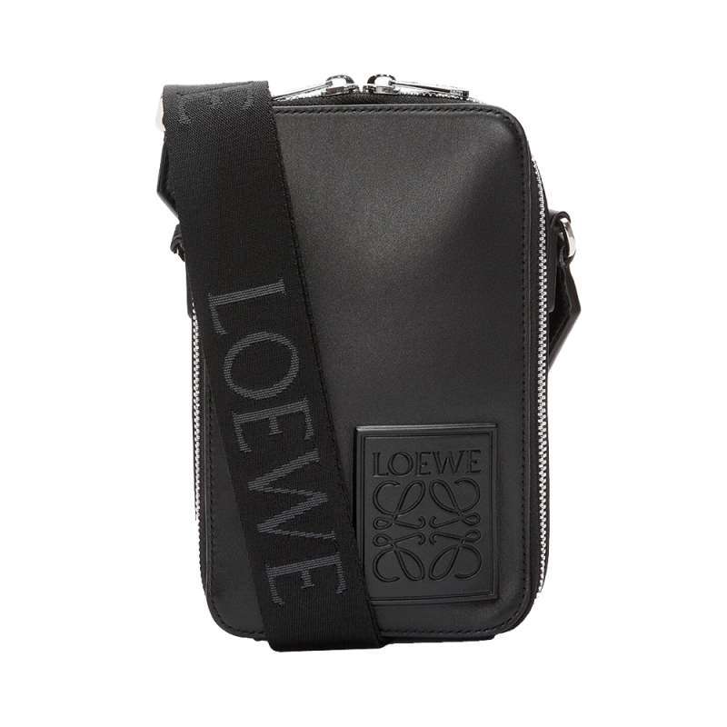 Promo Loewe Vertical Crossbody Pocket in Satin Calfskin Black Diskon 36 ...
