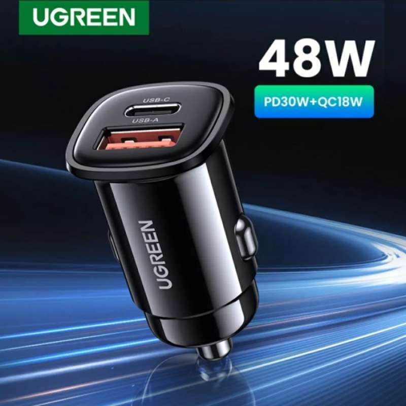Promo Car Charger Ugreen Dual Port PD 30W QC 18W Fast Charging USB A ...