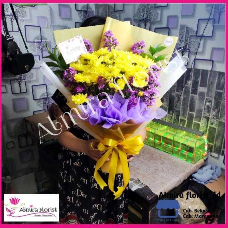 Jual [fresh] Bouquet Bunga Aster Deluxe | Buket Bunga Asli Segar ...