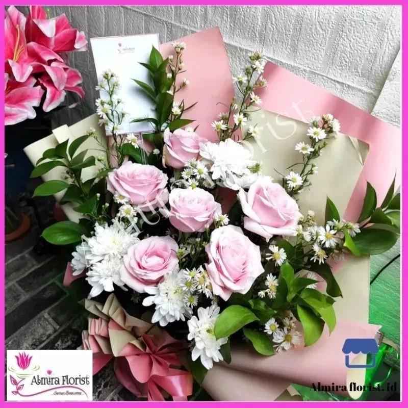 Jual [fresh] Bouquet Bunga Mawar 6 Tangkai Platinum | Buket Bunga Asli ...
