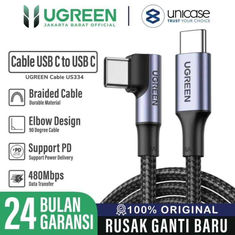 Promo Cable Gaming Usb C 2.0 To C Elbow Ugreen Braided 5A Pd Qc Fast ...