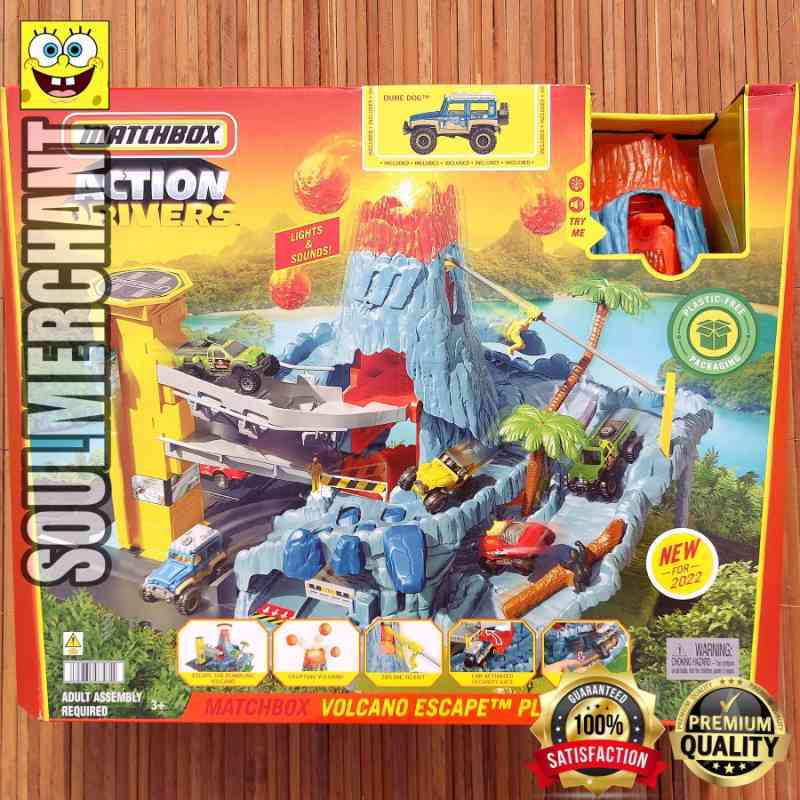 Jual Matchbox Volcano Escape Play Set - Action Drivers Jeep Dune Dog ...
