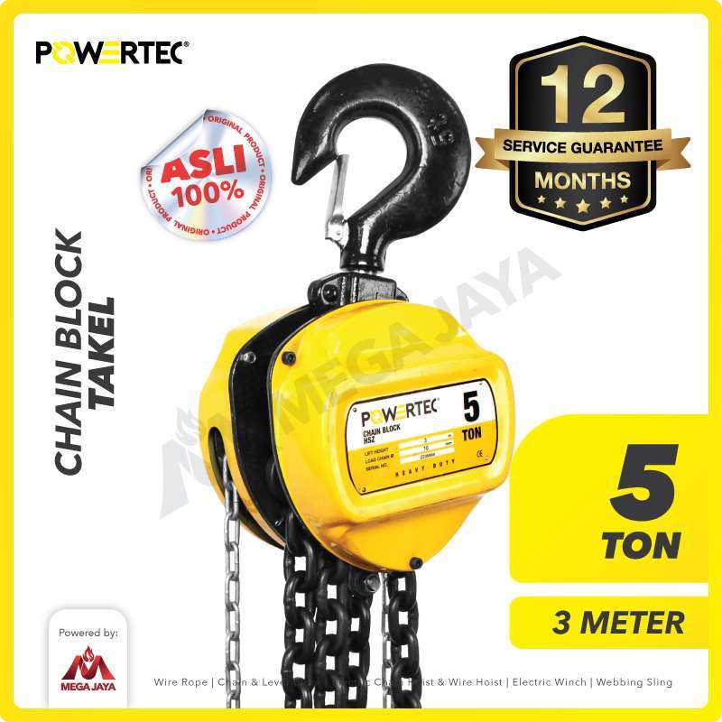 Jual POWERTEC Chain Block / Takel 5 Ton x 3 Meter di Seller megajaya.co ...