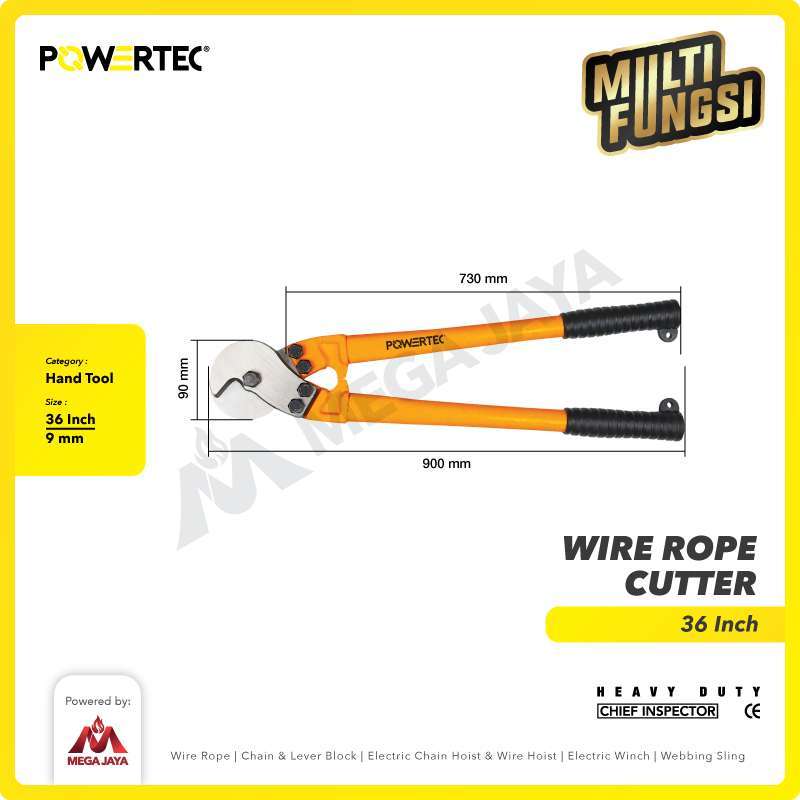 Jual Powertec Wire Rope Cutter / Gunting Kawat Seling 36 9mm Di Seller ...