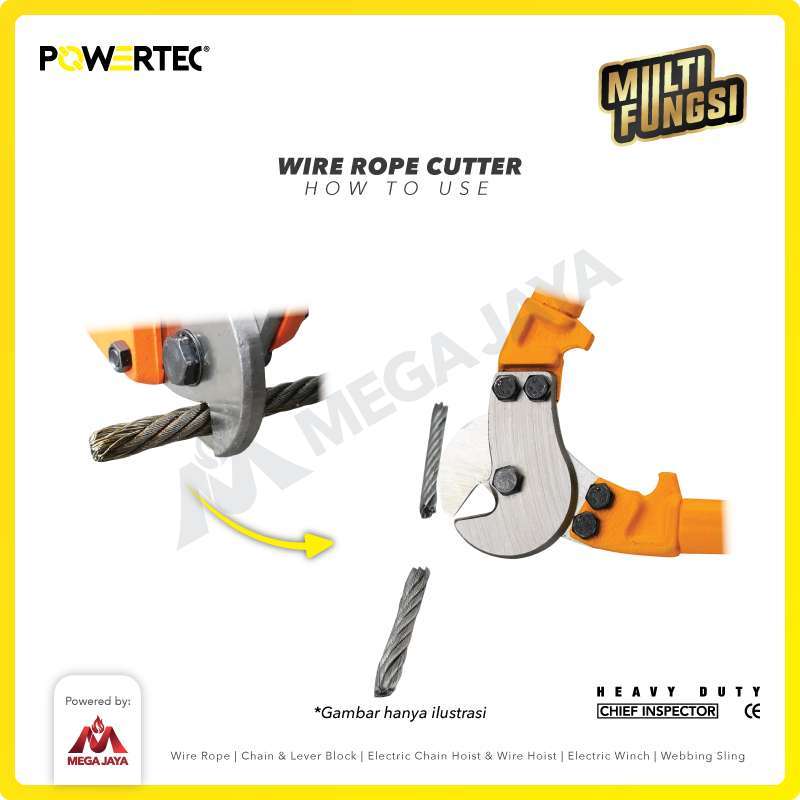 Jual Powertec Wire Rope Cutter / Gunting Kawat Seling 36 9mm Di Seller ...