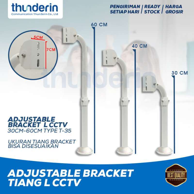 Promo Adjustable Bracket Tiang L Cctv, Panjang Bracket 30cm-60cm ...