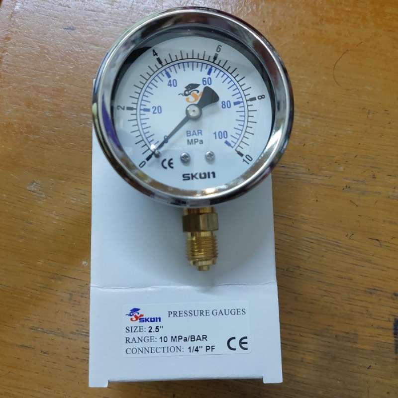 Promo Pressure Gauge Skon Manometer 10 Mpa 100 Bar Bottom Raket Diskon ...