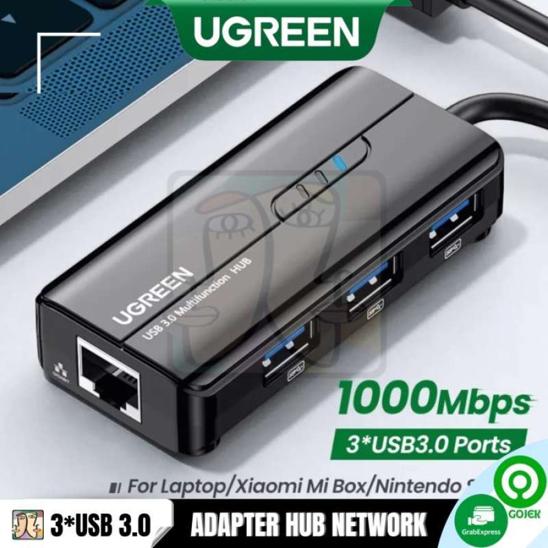 Promo UGREEN 20265 Hub USB 3.0 Ethernet To RJ45 Network Adapter USB 3.0 ...