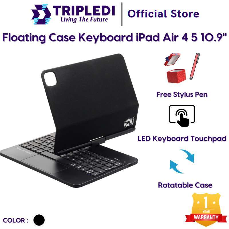 Jual Floating Keyboard Case for iPad Air 4th 5th Generation 10.9 inch Rotatable Touchpad Backlit ...