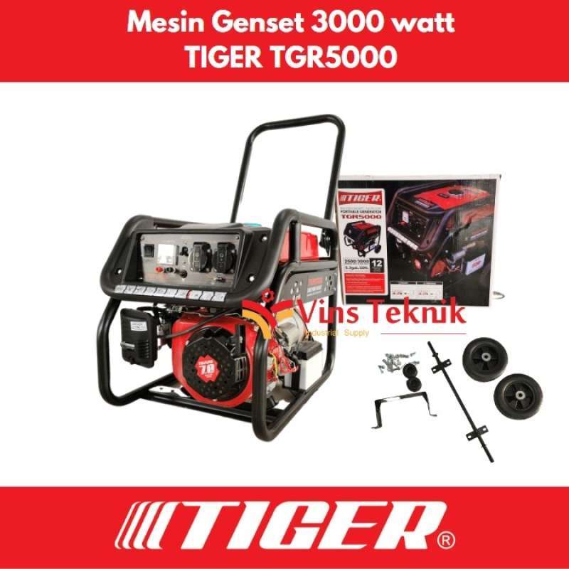 Promo Mesin genset bensin 3000watt generator set TGR 5000 TIGER TGR5000 ...