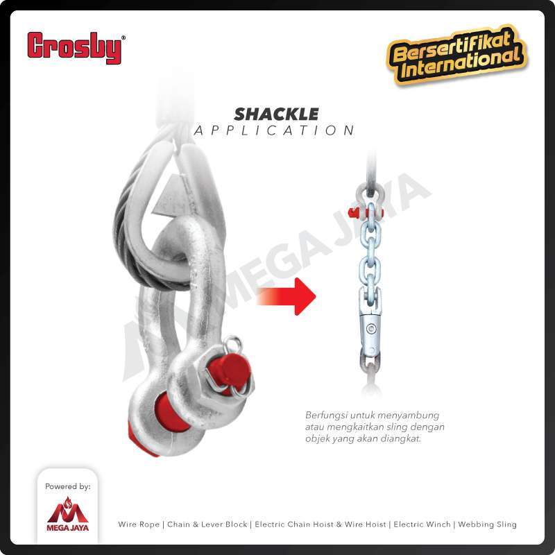 Jual Crosby Bow Shackle Omega G2130 55 Ton - 2-1/2 Segel Bolt Type Di ...