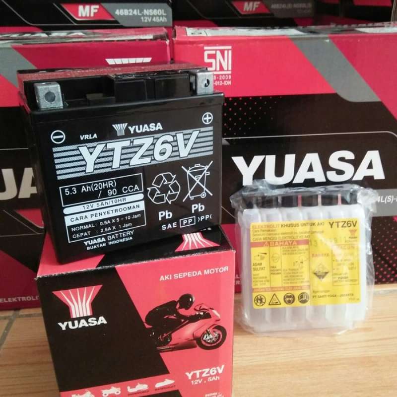 Promo Accu / Aki Motor Yuasa Ytz6v Vario 125 150, Satria Fu, Cb150r Diskon 17% Di Seller Golden ...
