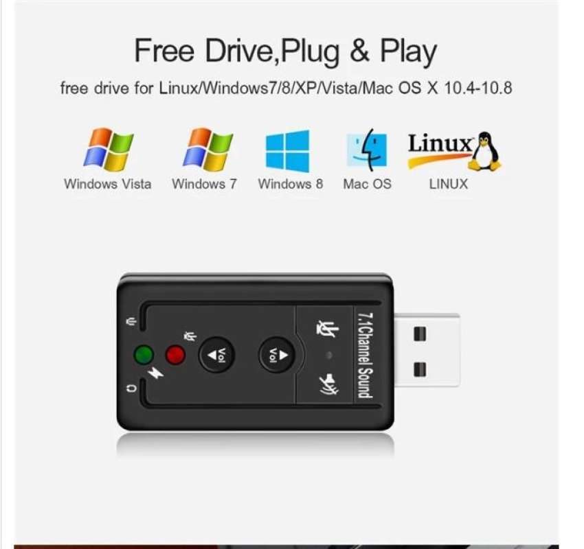 Jual Converter Sound Card Adapter Usb 7.1 Channel External Konverter Audio Di Seller Datafactory ...