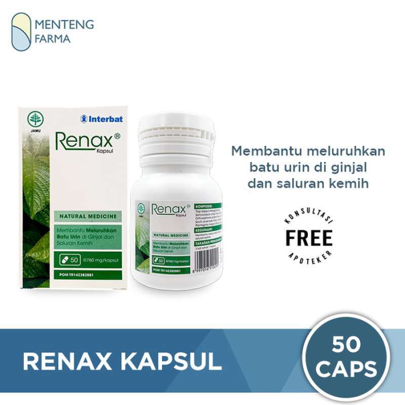 Jual renax 50 kapsul - meluruhkan batu di ginjal dan saluran kemih di ...