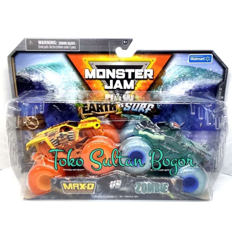 Promo Mobil Monster Jam EARTH vs SURF Limited Edition - MAX-D vs ZOMBIE ...