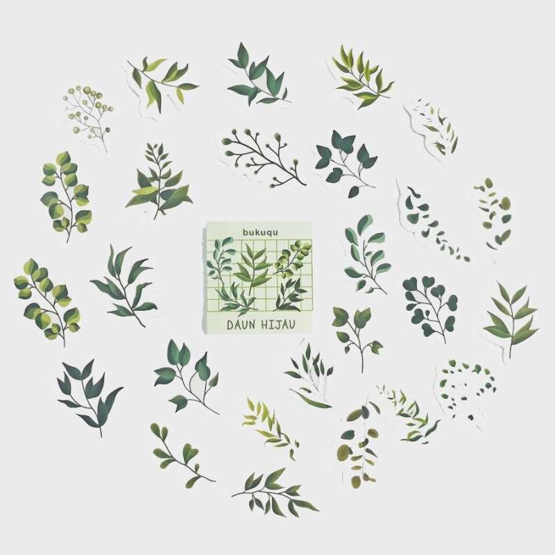 Jual Stiker Journal Daun-Hijau untuk Notebook, Planner, Bullet Journal ...