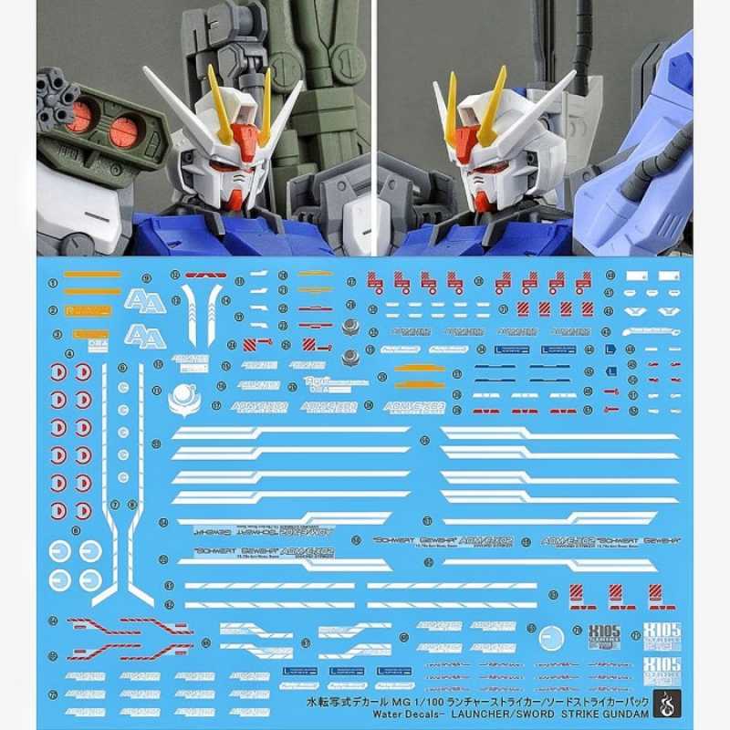 Promo Mg Launcher/sword Strike Gundam Water Decal Ghost Custom Design ...