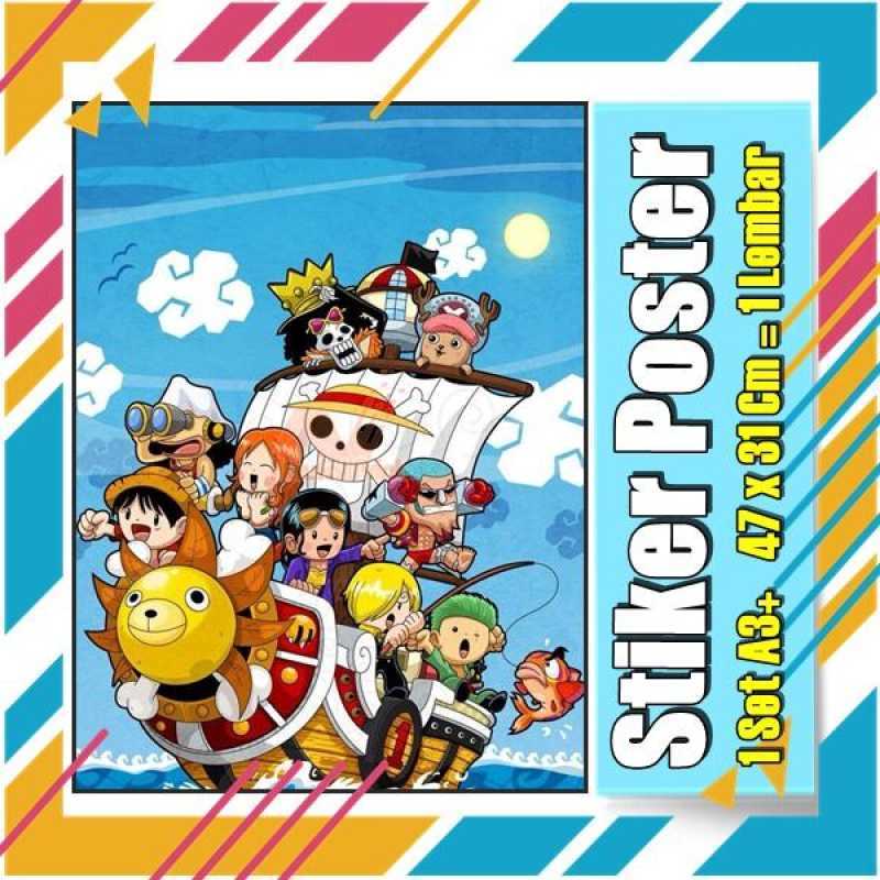 Jual Stiker Label One Piece 3 Luppy Zoro Brock Sanji Coper Nami Robin